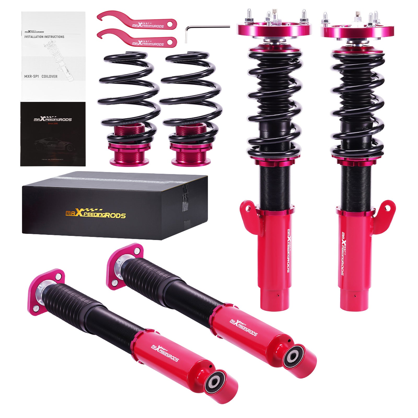 Maxpeedingrods 24 Way Adjustable Damper Coilovers Shock Struts ...
